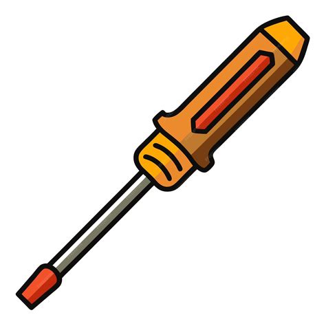 Screwdriver Clipart Cartoon Style Vector Illustration Premium Ai