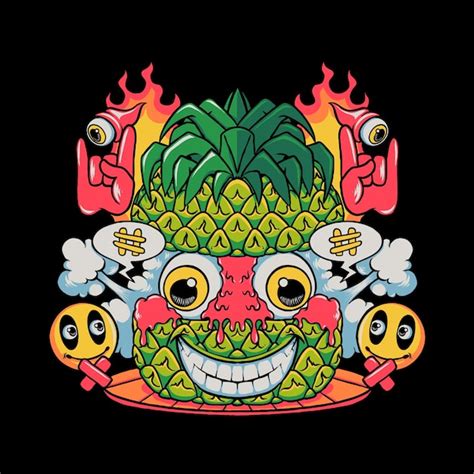 Premium Vector Pineapple Face