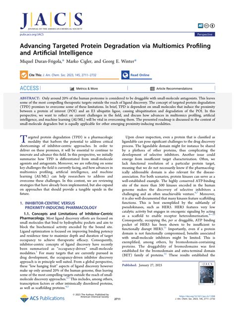Pdf Advancing Targeted Protein Degradation Via Multiomics Profiling