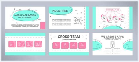 Mobile App Design And Development Presentation Templates Set User Experience Smartphone