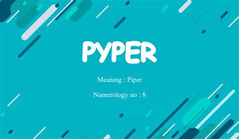 Pyper Name Meaning