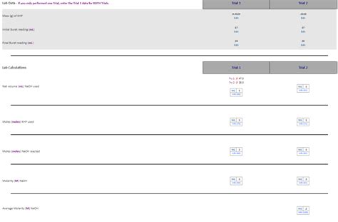 Solved Lab Data If You Only Performed One Trial Enter The Chegg Com