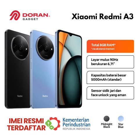 Jual Xiaomi Redmi A Gb Ram Gb Rom Gb Black Blue Garansi Resmi Tahun Shopee
