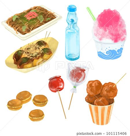 夏季節日街頭食品插圖集 1 插圖素材 101115406 PIXTA圖庫