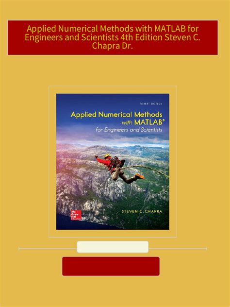 Applied Numerical Methods With Matlab For Engineers And Scientists 4th