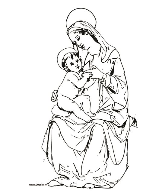 Virgin Mary Coloring Page At Free Printable
