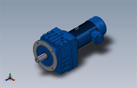 Rf97法兰轴伸式安装斜齿轮减速机rf97 Yvb22 4p 100 M1 0° Φ350solidworks 2018模型图纸下载 懒石网