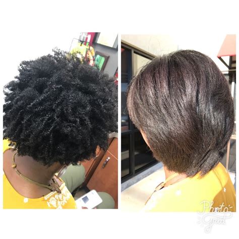 Before And After Silk Press On Natural Hair By Hairstylist Latoya