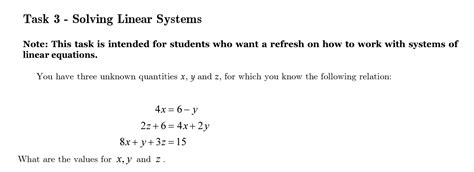 Solved Task 3 Solving Linear Systems Note This Task Is