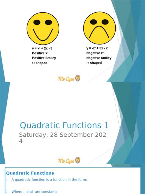 Quadratic Functions 1 Pdf Science And Mathematics