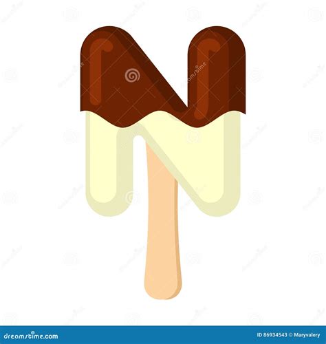 Fuente Del Helado De La Letra N Alfabeto Del Polo Letras Dulces Frías