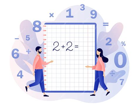 Premium Vector Mathematic Class Tiny People Learning Math