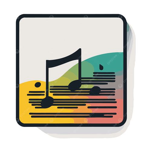 Music Note Icon Ihd With Shadow Vector A Simplistic Colorful Icon Of