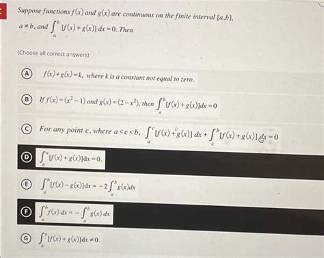Solved Suppose Functions F X And G X Are Continuous On The Chegg