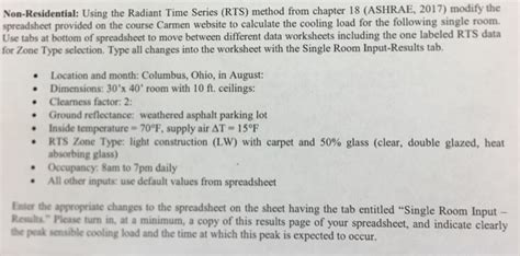 Non Residential Using The Radiant Time Series RTS Chegg Com