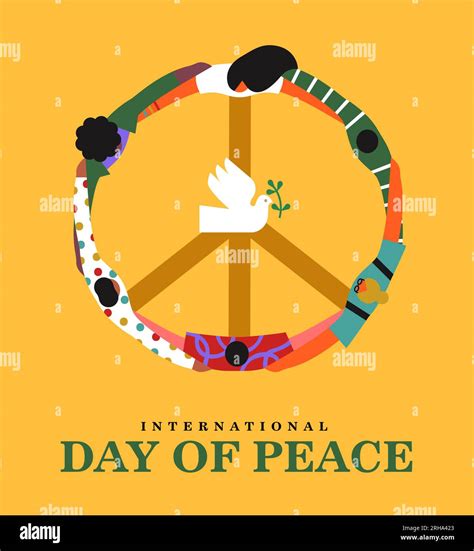 international day of peace vector banner illustration people group