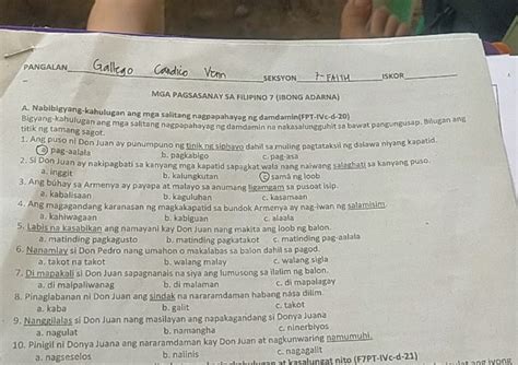 PANGALAN Qquad Gallego Candico Venn SEKSYON StudyX