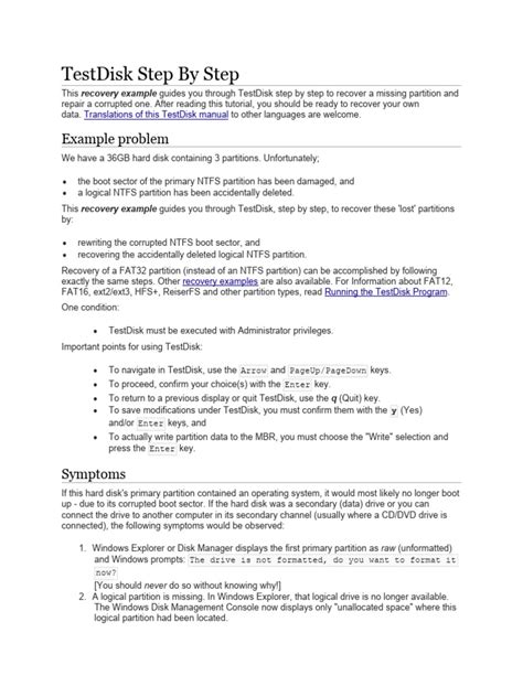 Testdisk Step By Step Pdf File System Computer File