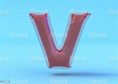 대문자 V 어퍼케이스 투명 풍선 글꼴 3d 일러스트레이션 3차원 형태에 대한 스톡 사진 및 기타 이미지 3차원 형태 개체