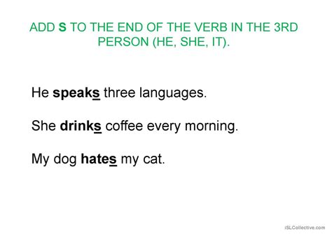 Present Simple Grammar Guide English Esl Powerpoints