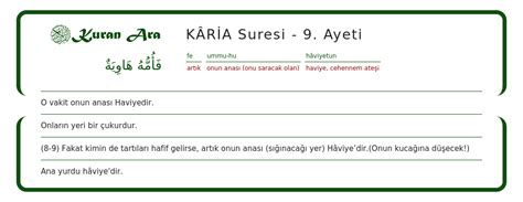KÂRİA suresi 9. ayeti - KuranAra.com