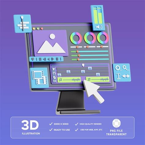 Premium PSD PSD Editor Software 3D Illustration