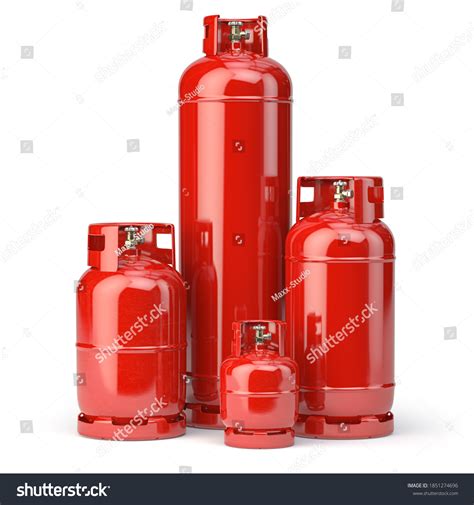 Different Types Red Gas Bottles Isolated Stock Illustration Shutterstock