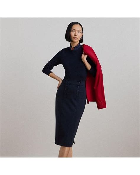 Ralph Lauren Ralph Lauren Ponte Sailor Pencil Skirt In Blue Lyst