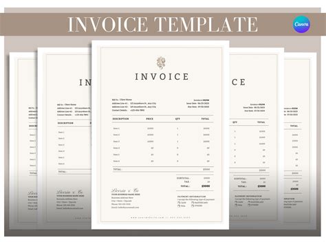 Invoice Minimalist Template Invoice Small Business Template Modern Boho