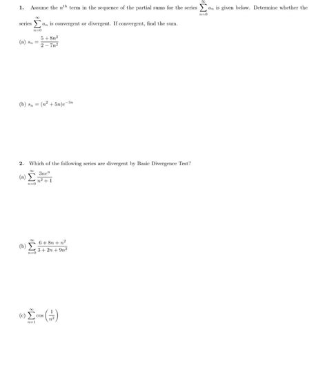 Solved Assume The Nth Term In The Sequence Of The Chegg