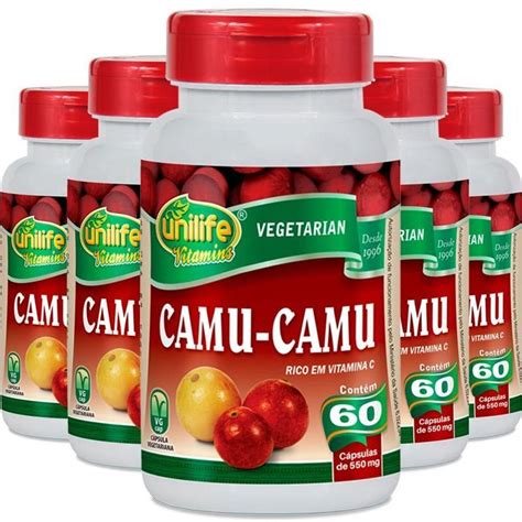 Kit 5 Camu Camu 500mg Vitamina C Unilife 60 Cápsulas Carrefour