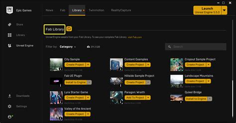 purchasing and downloading assets in fab fab documentation epic
