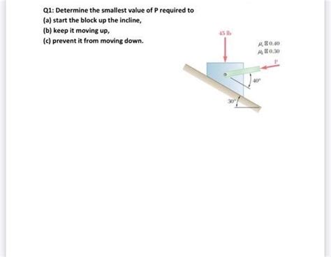 Solved Q Determine The Smallest Value Of P Required To A Chegg