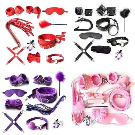 Pu 10 Teiliges Bdsm Set Sexspielzeug Bondage Für Frauen Paare Und