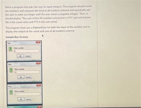 Solved Write A Program That Asks The User To Input Integers Chegg