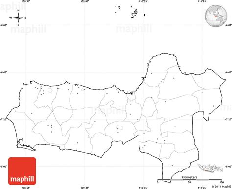 Blank Simple Map Of Central Java Cropped Outside No Labels