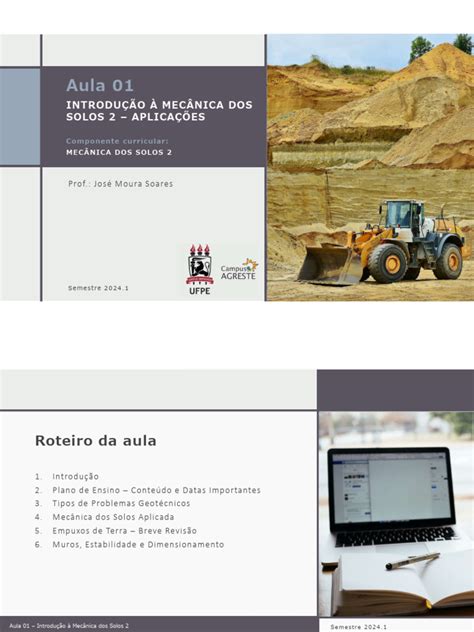 Aula 01 Introdução À Mecânica Dos Solos 2 Problemas Estudados Na