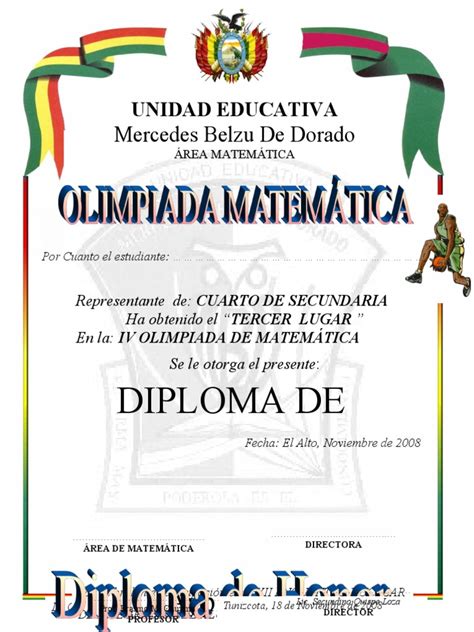 Diploma Matematica Rojo Amarillo Y Verbe Matematica Pdf