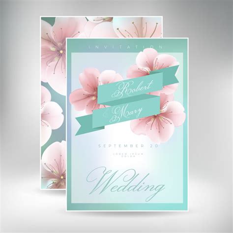 矢量装饰卡片图片 创意矢量现代花卉装饰的婚礼请帖卡片设计素材 高清图片 摄影照片 寻图免费打包下载