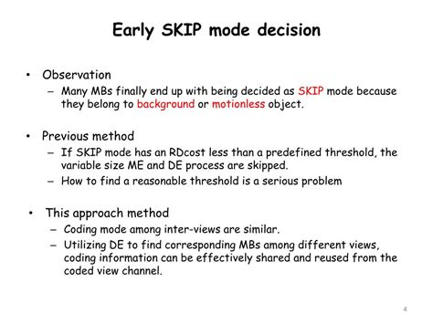 Ppt Low Complexity Mode Decision For Mvc Powerpoint Presentation