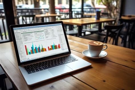 premium ai image notebook visualizing statistics at cafe