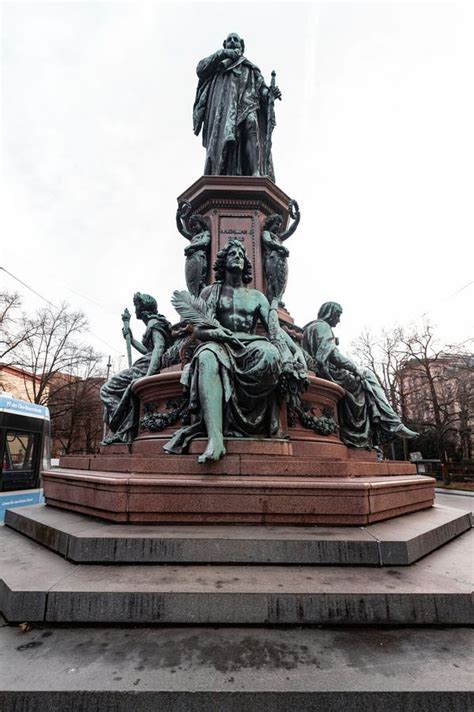 Maxmonument Statue Of King Maxmillian Ii On Maximilanstrasse In Munich Germany Stock Image