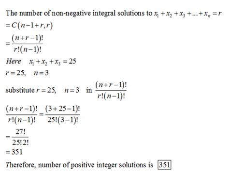 Combinatorics Compute The Number Of Positive Integer Solutions To The