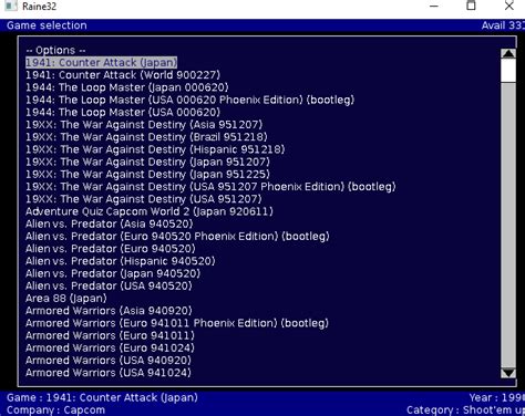 Raine Emulator Cps1 Cps2 331 Roms Free Download Borrow And Streaming Internet Archive