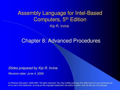 Assembly Language For Intel Based Computers 5th Edition Ppt Download