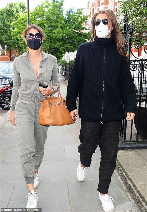 Elizabeth Hurley And Son Damian Walk Together In London Daily Mail Online