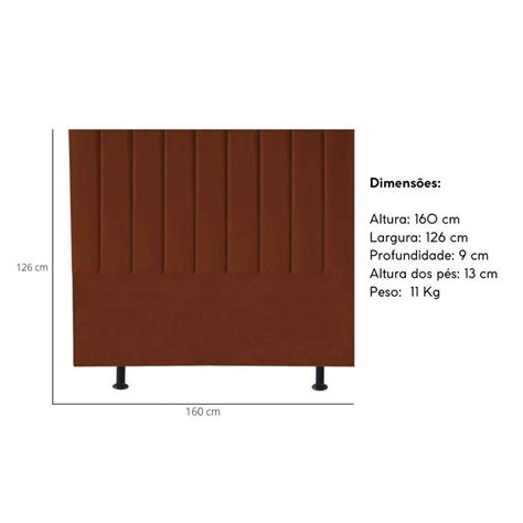 Cabeceira Cama Casal Queen Size 160 Cm Esther Veludo E Frame Cor