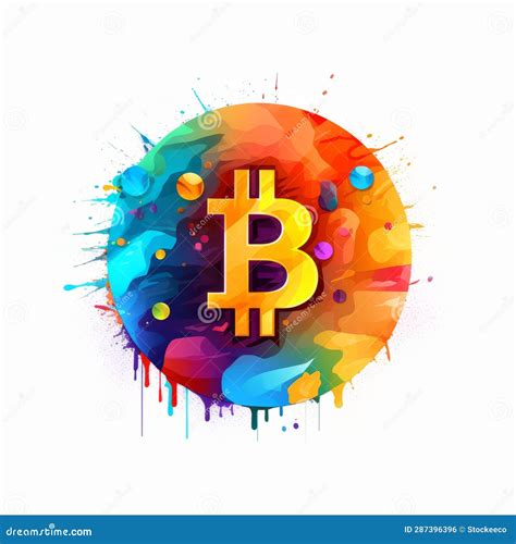 Bitcoin Colored Splash Vector Art A Melancholic Digital Currency Stock Illustration