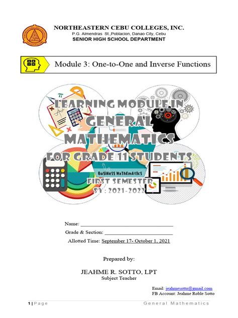 module 3 one to one and inverse functions pdf