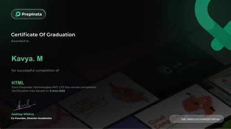 Hi All I Have Successfully Completed The Html Course Offered By Prepinsta Kavya M